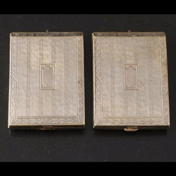 Other | 192s Art Deco Silver Plate Cigarette And Match Safe Engraveable ...